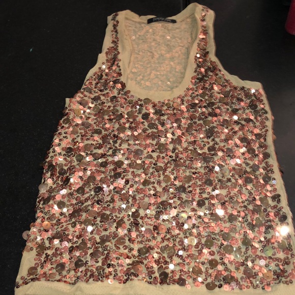 Patrizia Pepe | Tops | Italian Rose Gold Sequin Halter Top | Poshmark